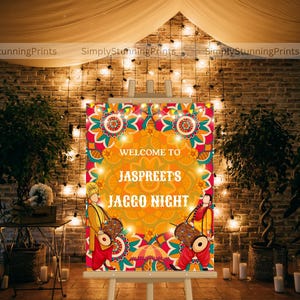 Jaggo Night Welcome Sign | Sikh Wedding Sign | Indian Wedding ...