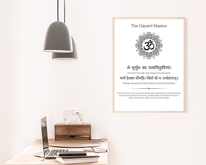 Gayatri Mantra Print: Sanskrit & English Prayer (digital Download) - Etsy