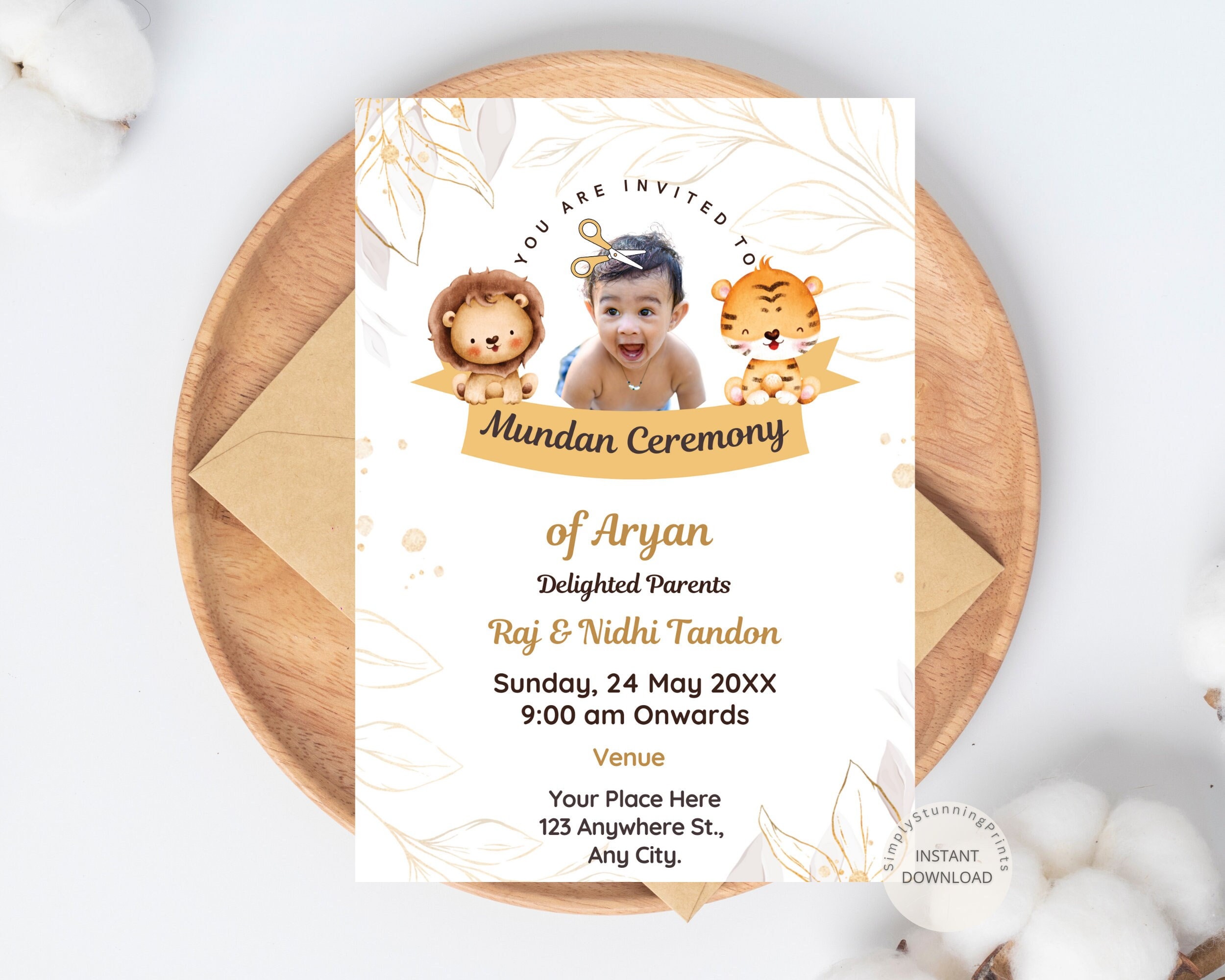 Editable Mundan Invitation Card Tonsure Invitation Hindu Mundan ...
