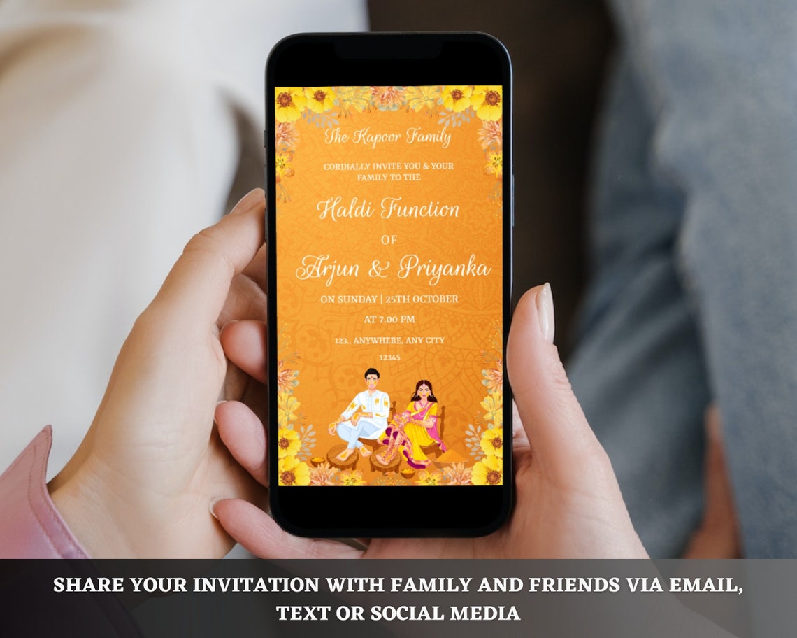 Haldi Ceremony Invitation Template Pithi Invitation as Maiyan Invite ...