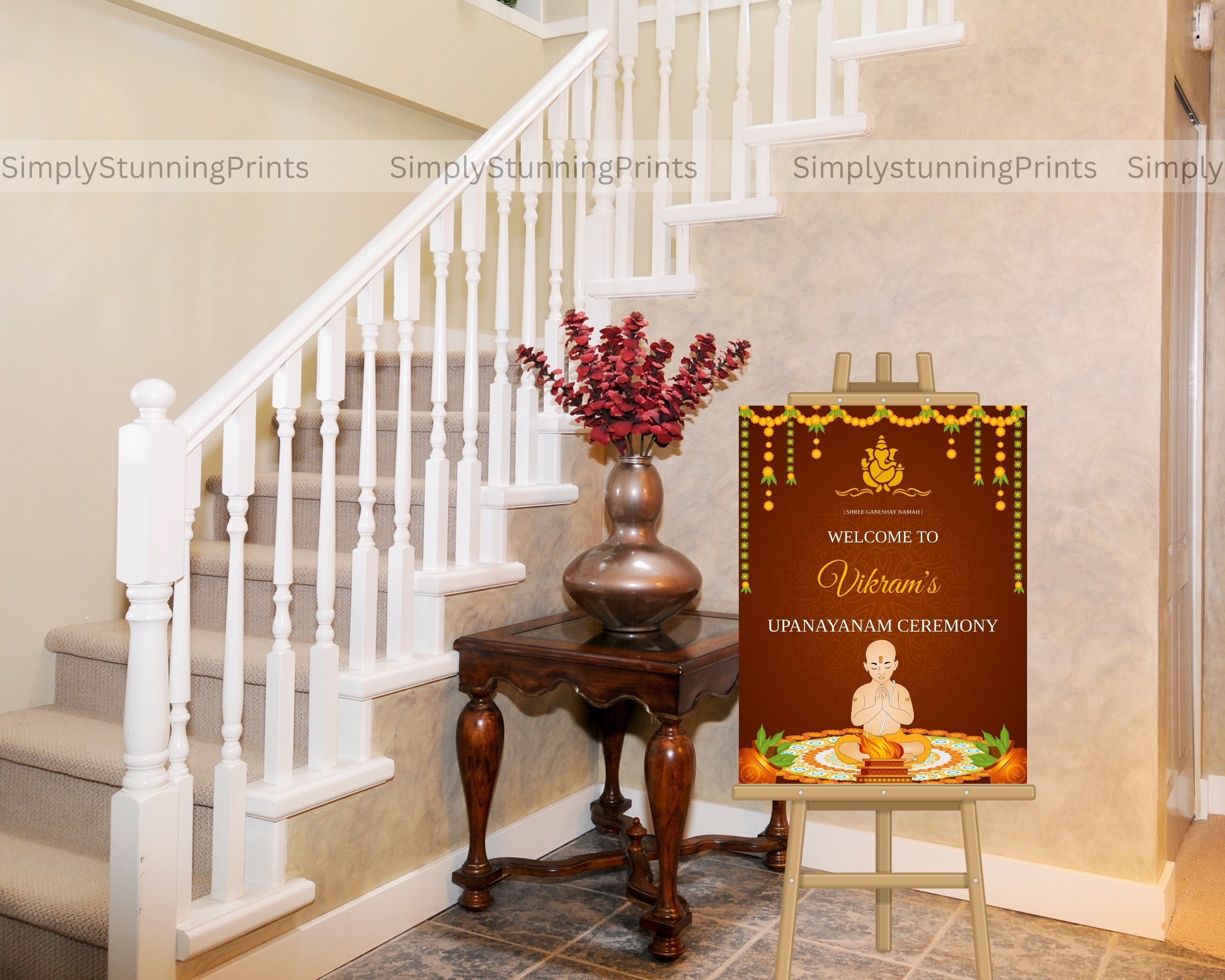 Upanayanam Ceremony Welcome Sign: Thread Ceremony Decor (digital ...