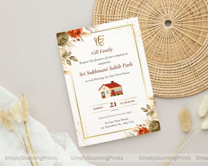 Sukhmani Sahib Path Invitation Card Sikh House Warming Sukhmani Sahib ...