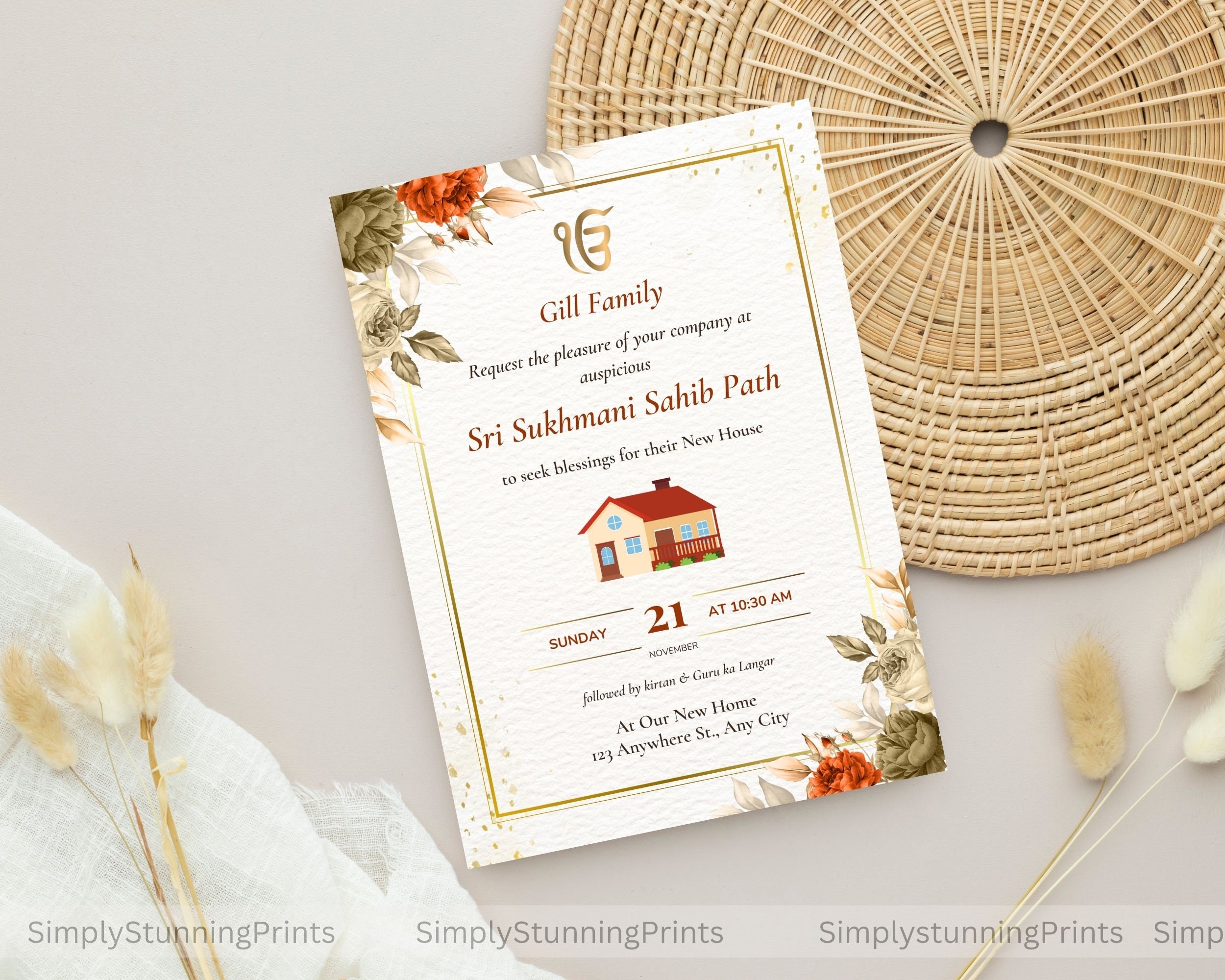 Sukhmani Sahib Path Invitation Card Sikh House Warming Sukhmani Sahib ...