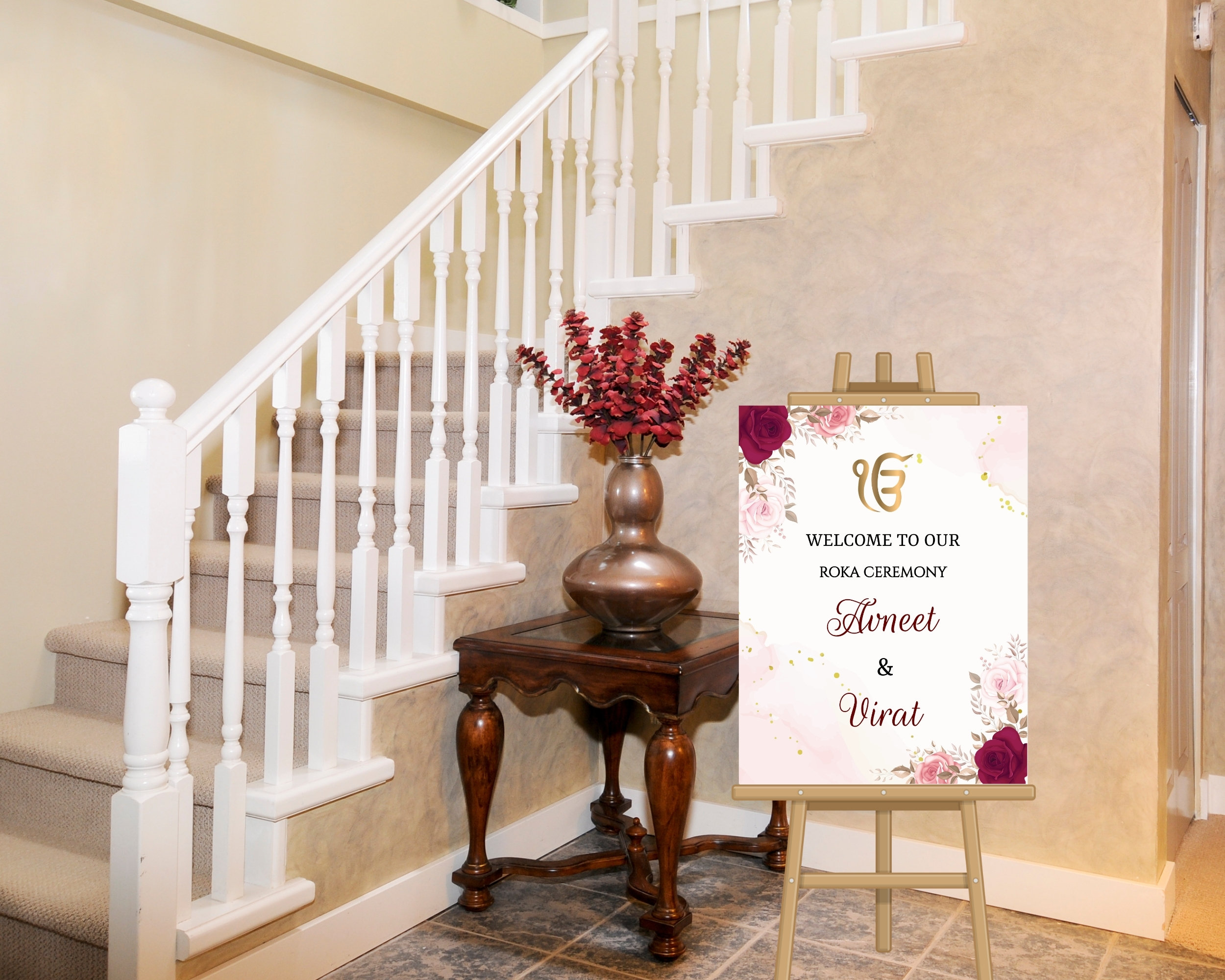 Indian Roka Ceremony as Engagement Welcome Sign Roka Ceremony ...