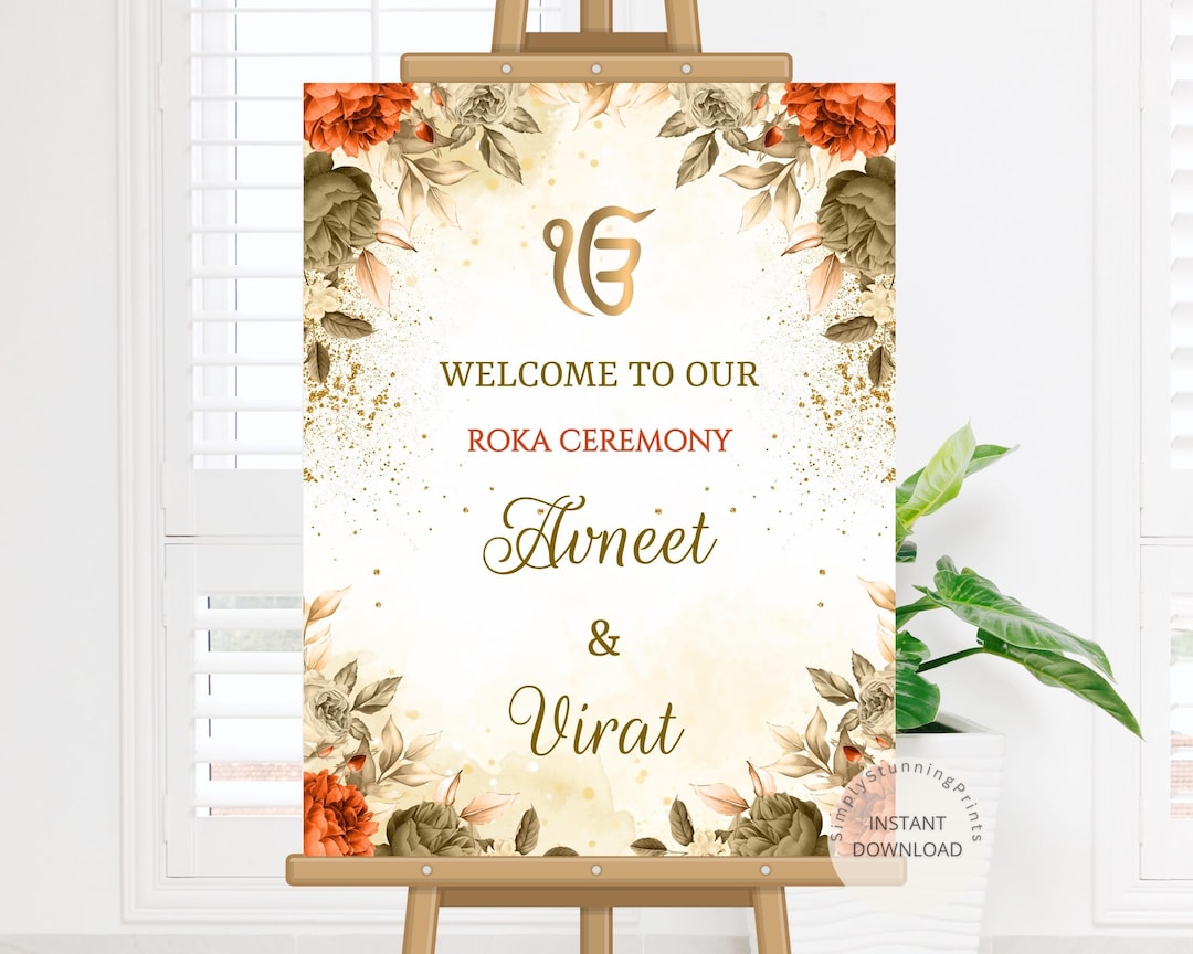 Panjabi Roka Ceremony as Engagement Welcome Sign | Roka Ceremony ...