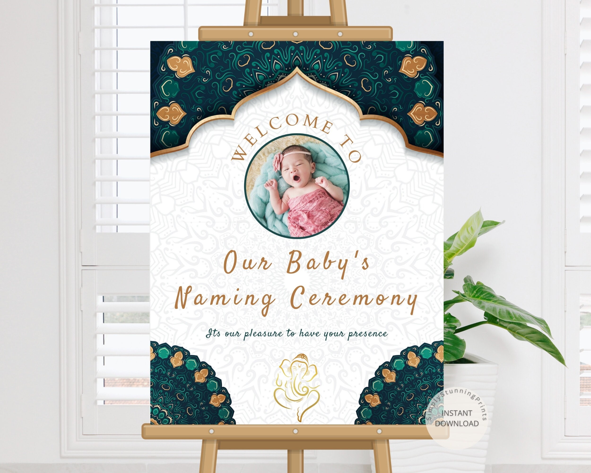 Naming Ceremony Photo Welcome Sign | Baby Naming Day Sign | Cradle ...
