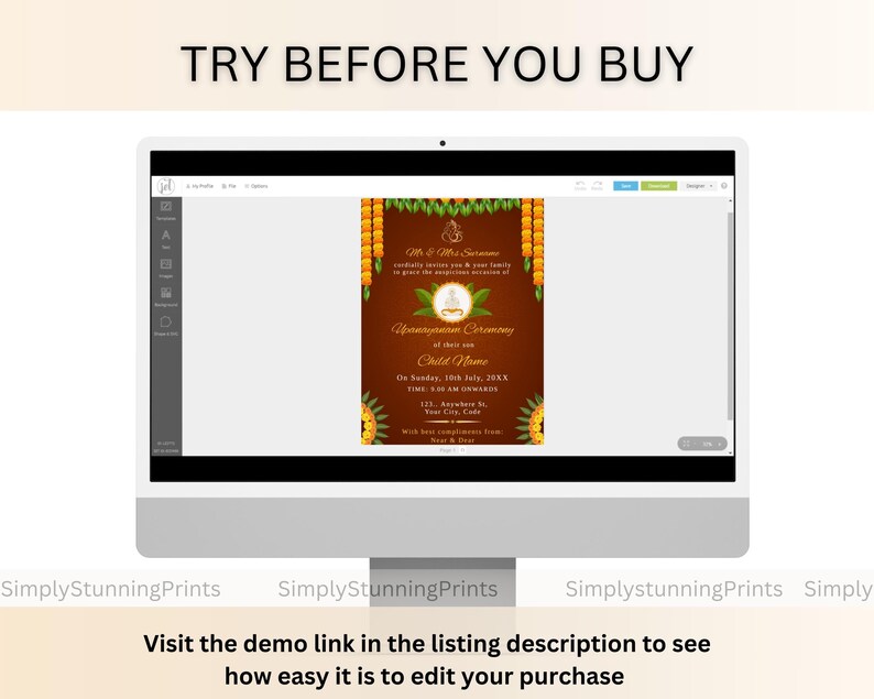 Upanayanam Invitation Card as Thread Ceremony Janoi Ceremony Invite ...