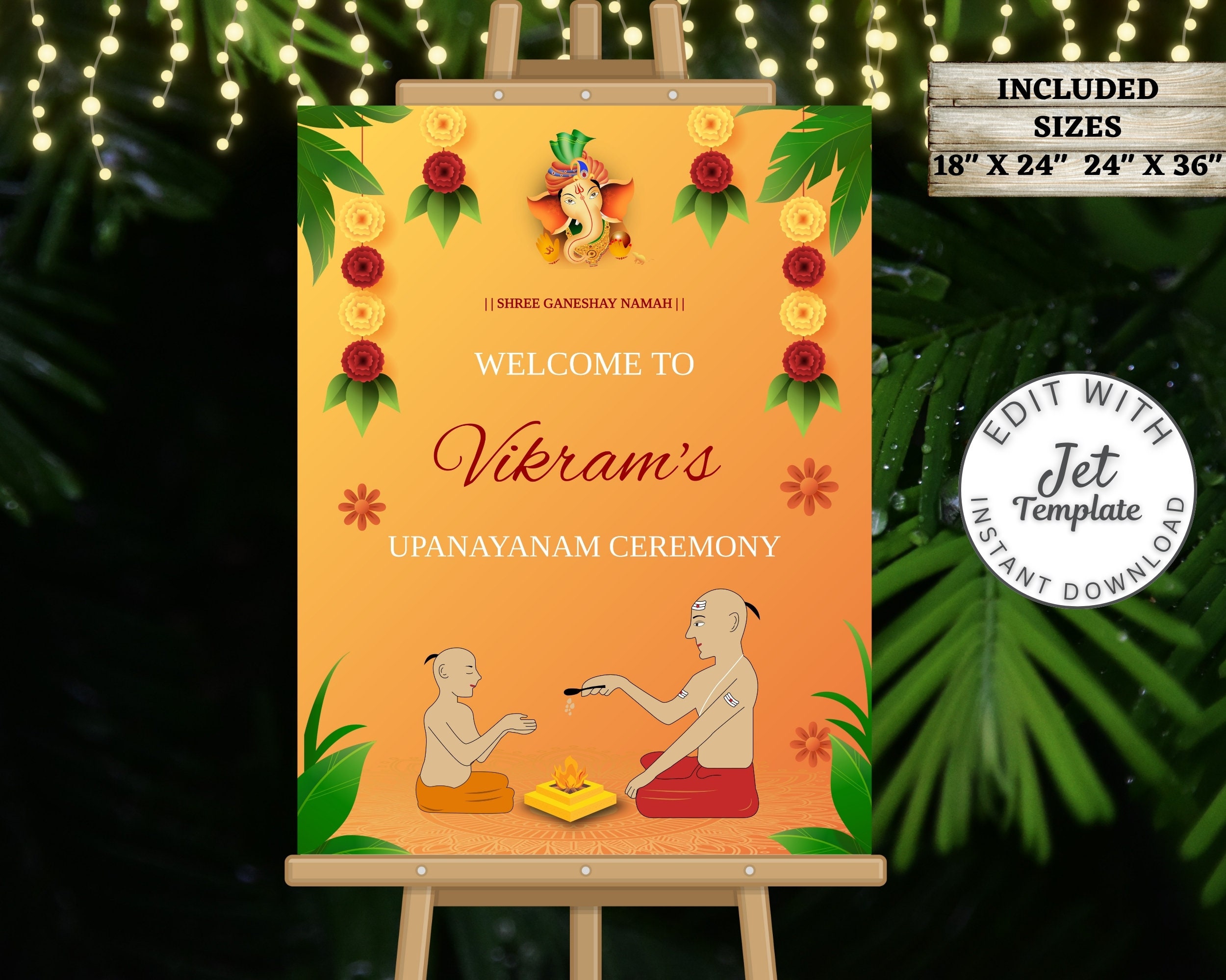 Upanayanam Ceremony Welcome Sign as Thread Ceremony Bratabandha Welcome ...