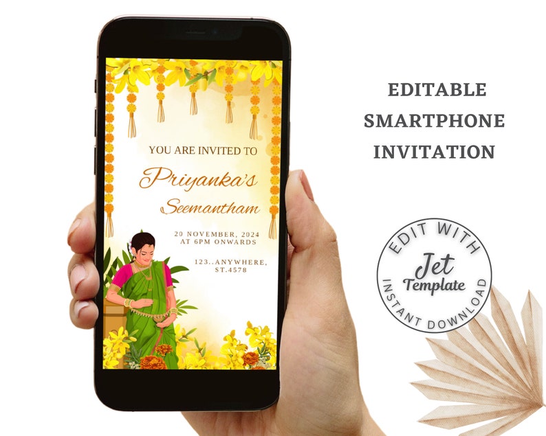 Indian Baby Shower Invitation Template: Sreemantham Godh Bharai ...