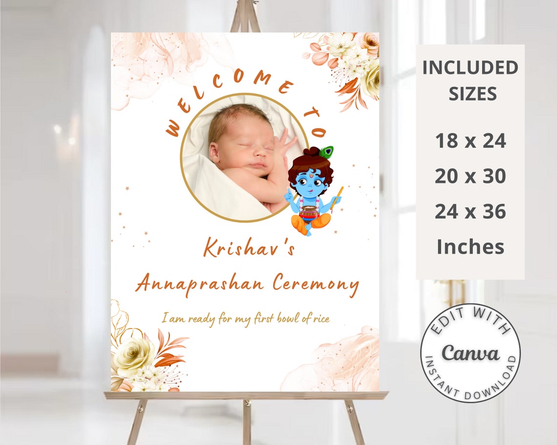 Annaprashan Welcome Sign First Rice Feeding Ceremony Sign - Etsy