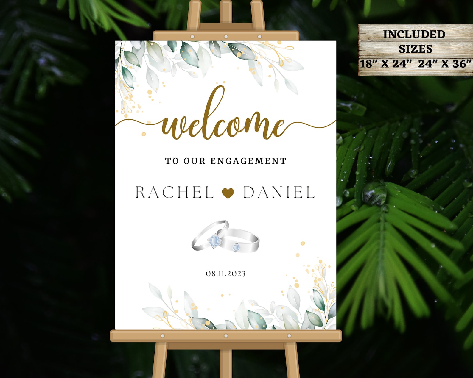 Editable Engagement Welcome Sign Ring Ceremony Welcome Sign Engagement ...