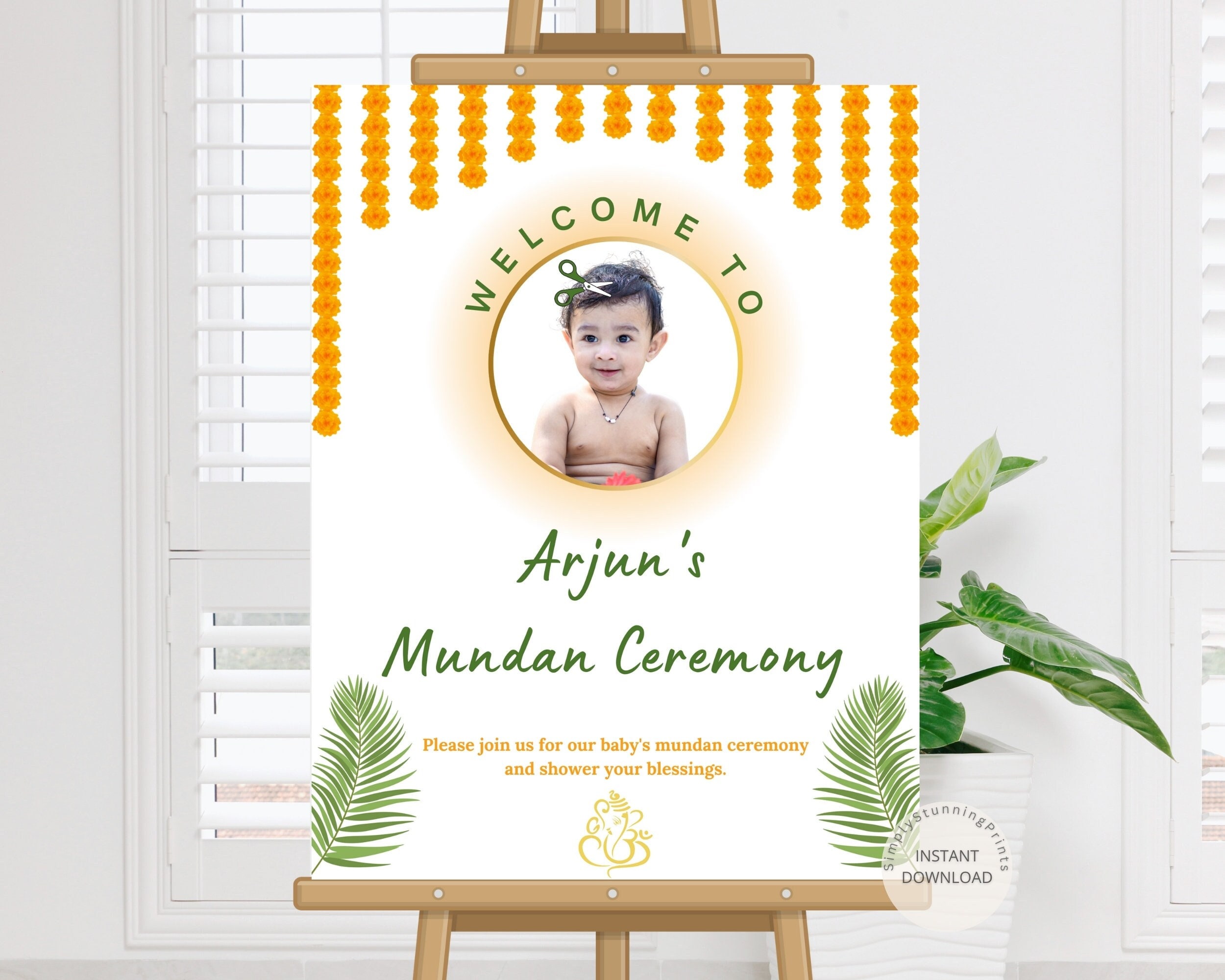 Buy Editable Mundan Welcome Sign | Mundan Ceremony Entry Sign | Mundan ...