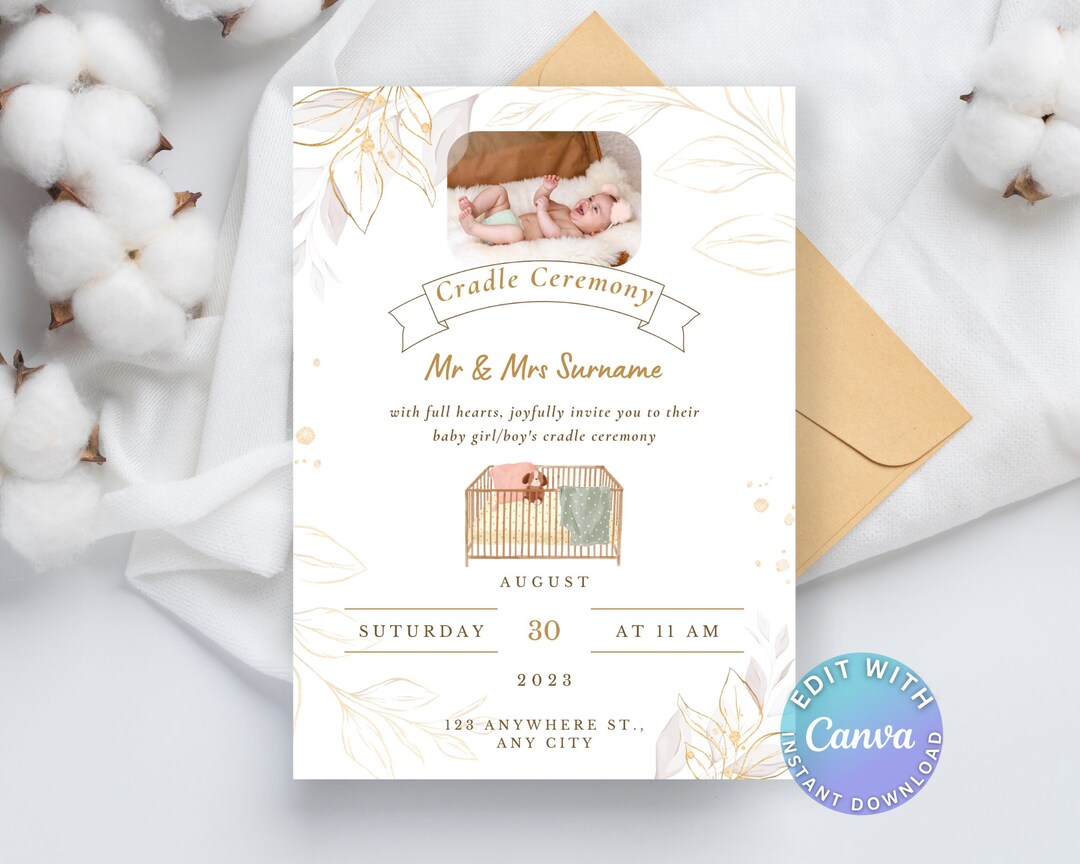 Editable Cradle Ceremony Invitation Card Naming (Download Now) - Etsy