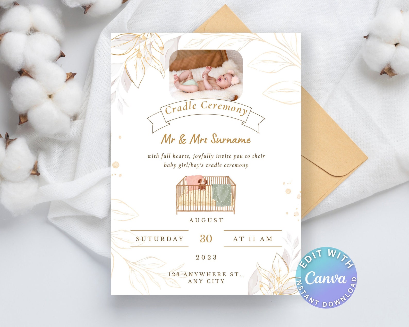 Editable Cradle Ceremony Invitation Card Naming (Download Now) - Etsy
