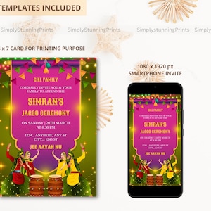 Jaggo Ceremony Invitation Card | Jaggo Night Invite | Panjabi Pre ...