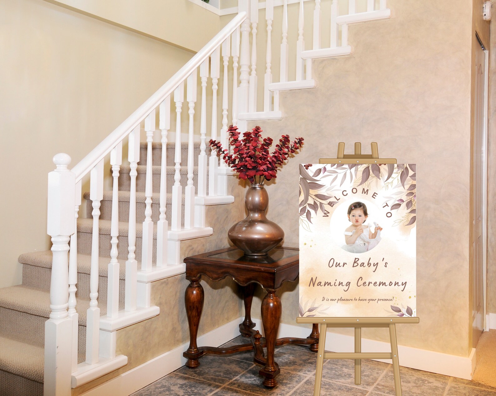 Naming Ceremony Photo Welcome Sign Naming Day Entry Sign Cradle Welcome ...