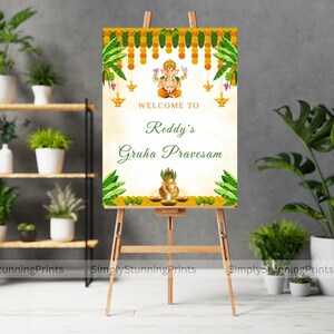 Indian Gruha Pravesham Welcome Sign: Housewarming Decor (digital ...