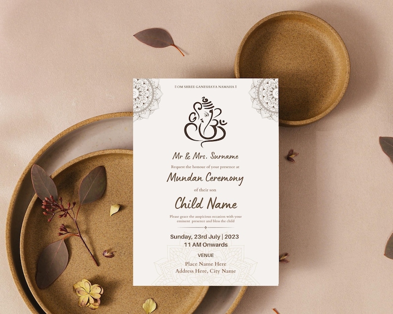 Editable Mundan Ceremony Invitation Tonsure Invitation Card - Etsy ...