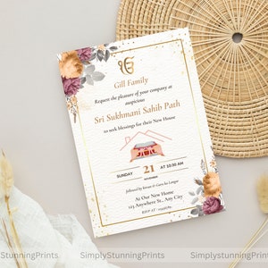 Sukhmani Sahib Path Invitation Card | Sikh House Warming Invitation ...