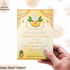 Upanayanam Ceremony Invitation as Thread Ceremony | Janoi Ceremony ...