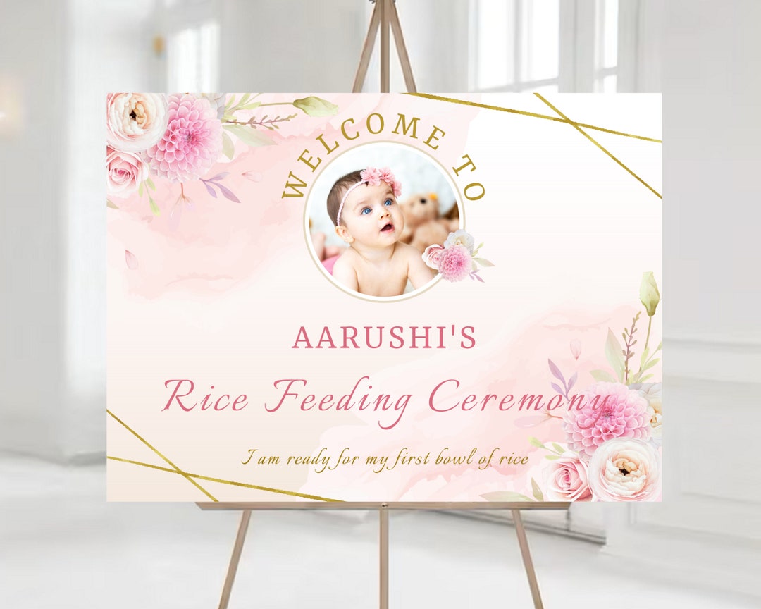 Rice Feeding Ceremony Welcome Sign Pasni Ceremony Welcome - Etsy