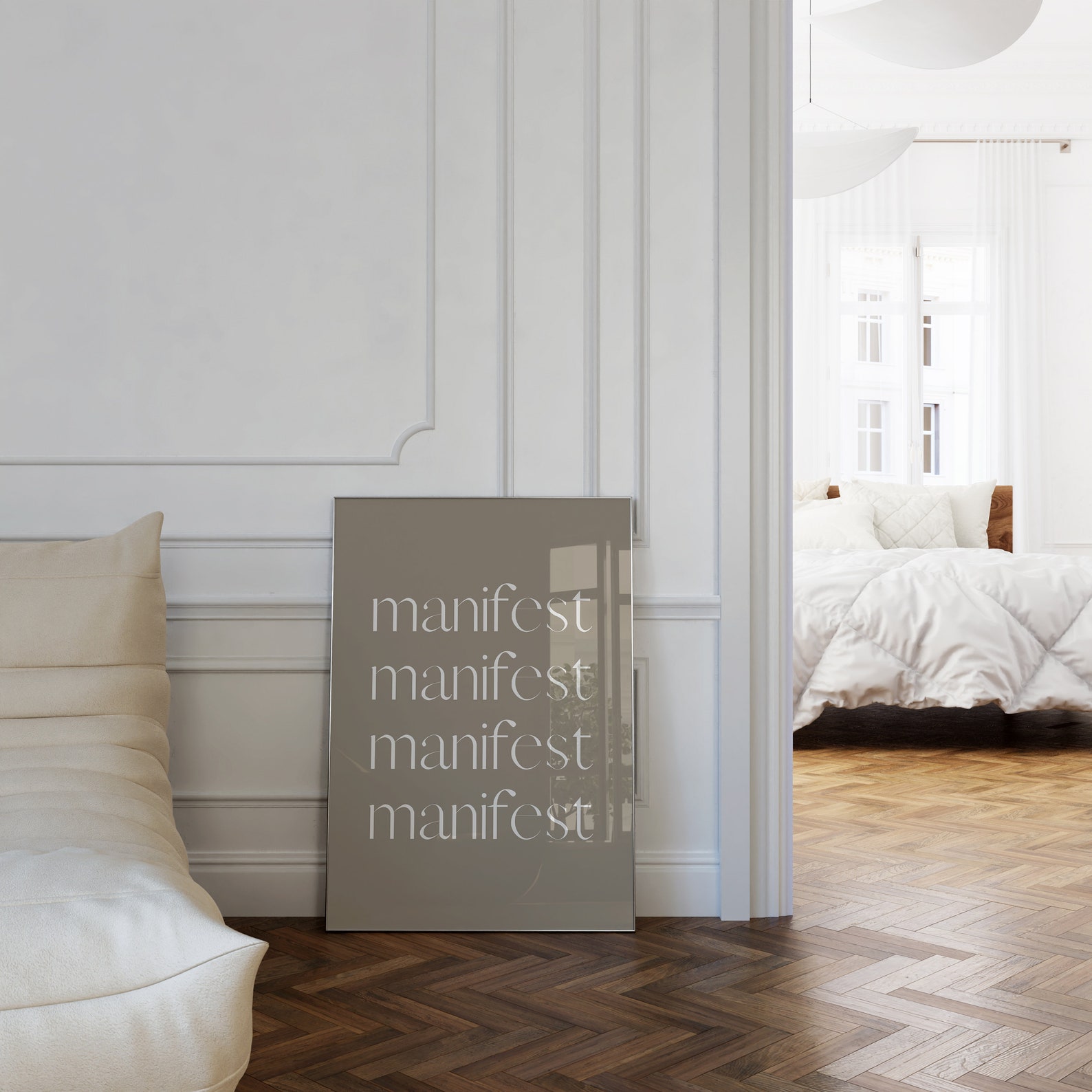 Manifest Typography Print: Neutral Modern Wall Art (digital Download ...