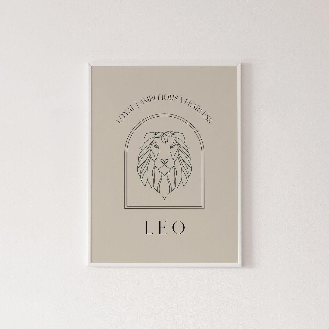 Boho Leo Wall Art, Leo Zodiac Print, Astrology Gifts, Leo Art, Zodiac ...