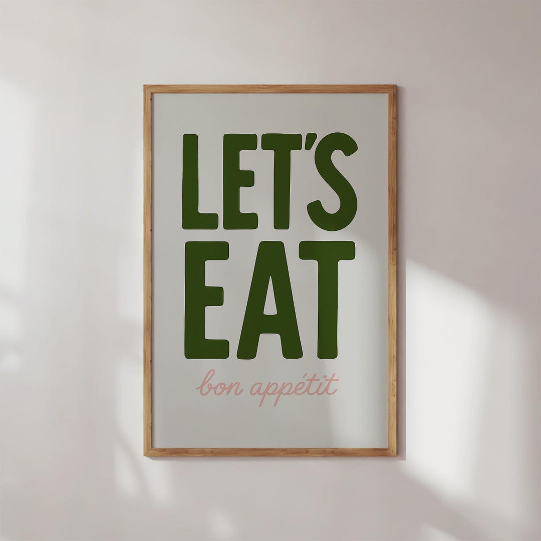 Let's Eat Retro Kitchen Print: Fun Food Decor (digital Download) - Etsy