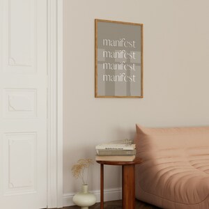 Manifest Typography Print: Neutral Modern Wall Art (digital Download ...