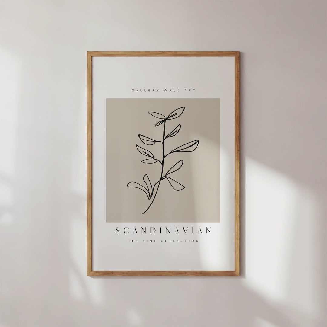 Fine Line Print Abstract Art Line Drawing Scandinavian Wall - Etsy