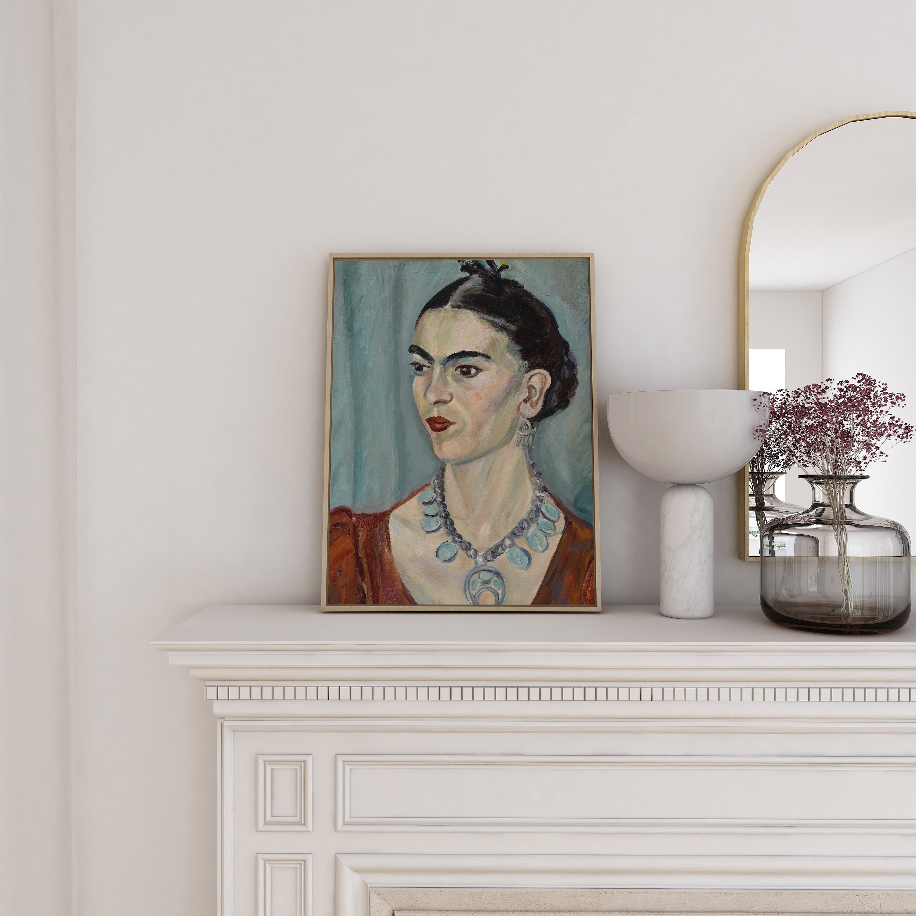 Vintage Frida Kahlo Portrait Art Mid Century Art Vintage - Etsy