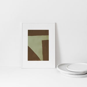 Earth Tones Abstract Art Print, Printable Wall Art, Abstract Shape ...