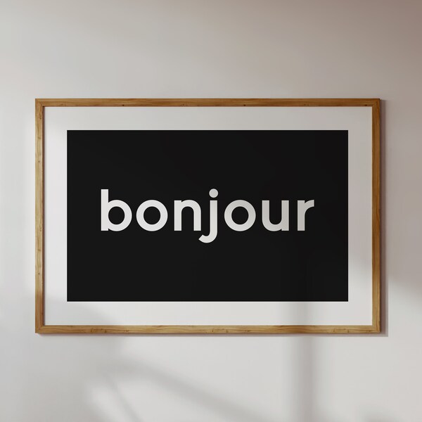 Bonjour Print - Etsy