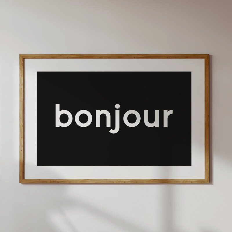 Bonjour Print - Etsy