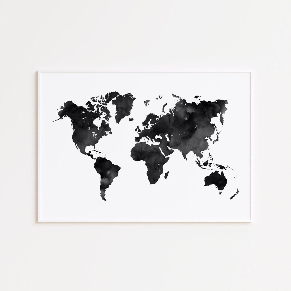World Map Poster Watercolour World Map World Map Print | Etsy