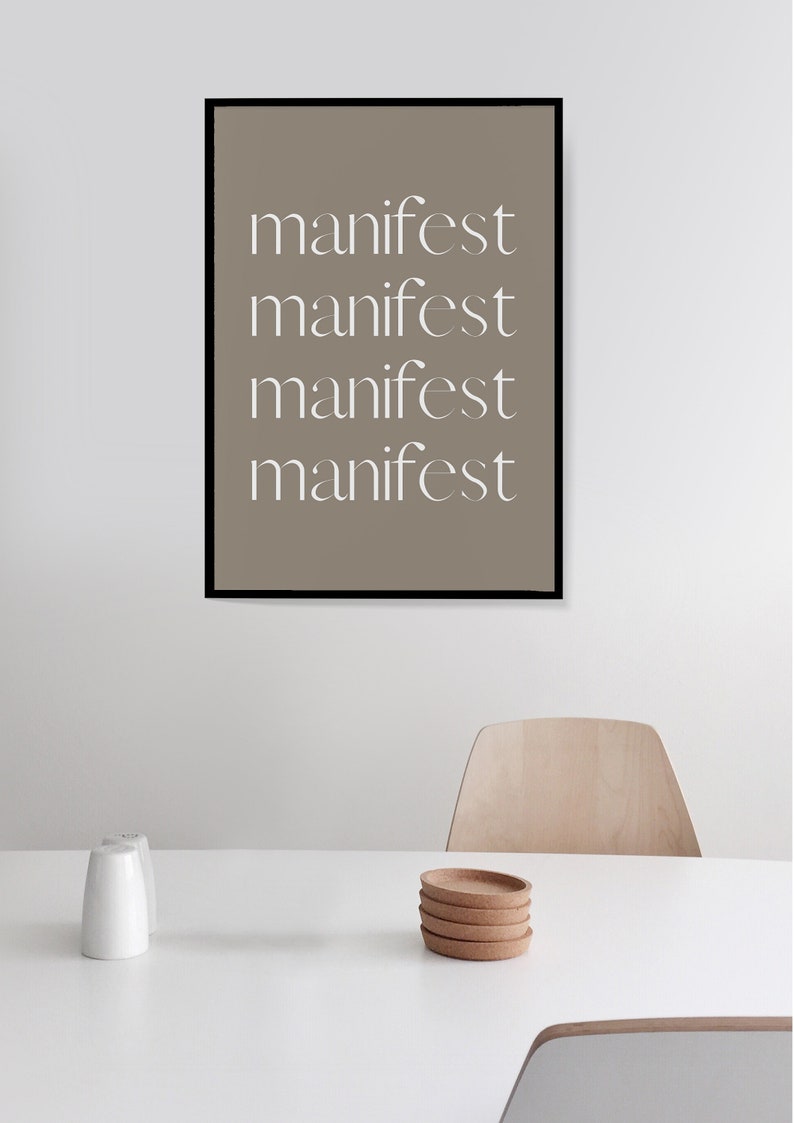 Manifest Typography Print: Neutral Modern Wall Art (digital Download ...