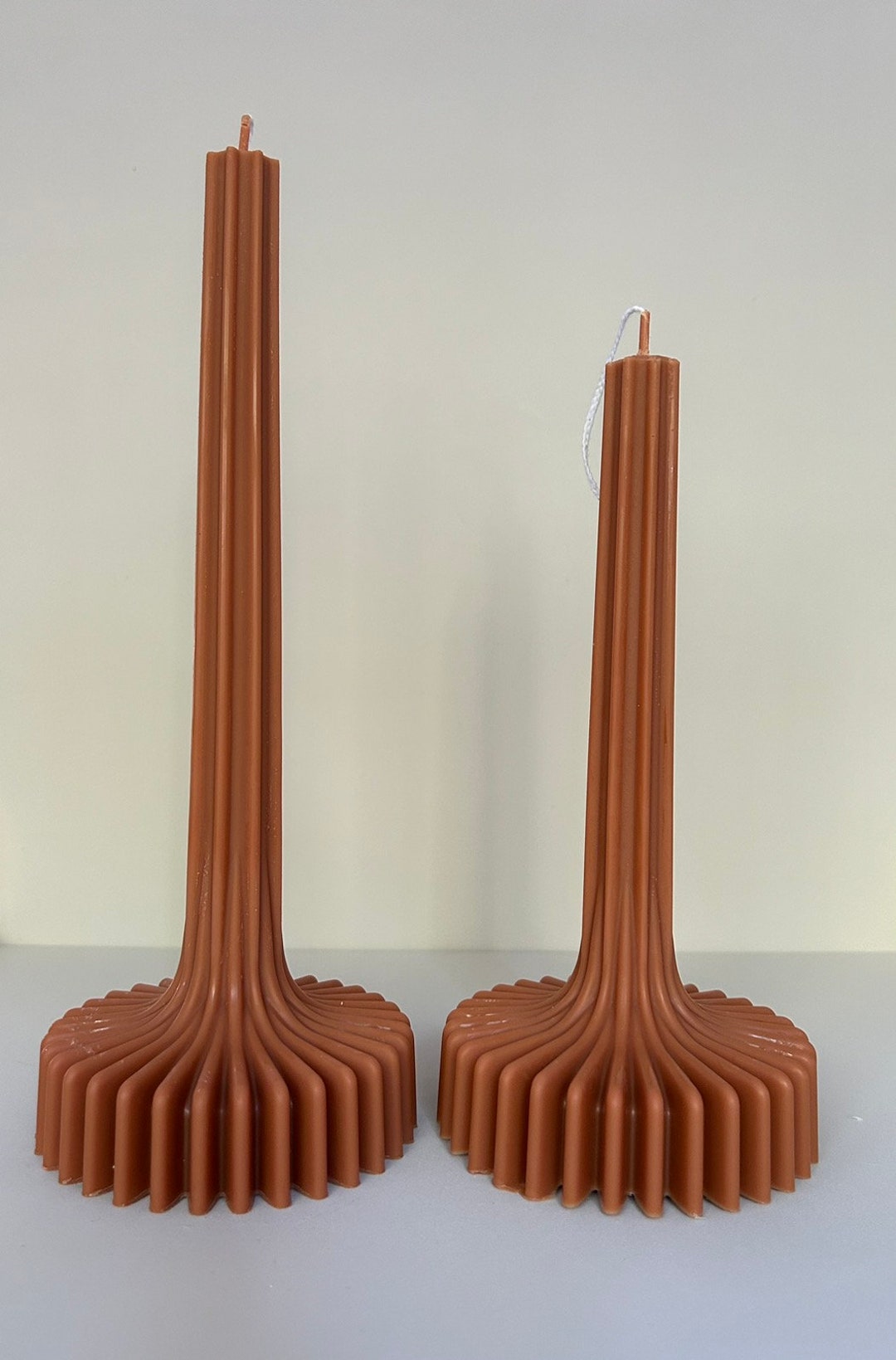Tall Ribbed Pillar Candles - Etsy Australia