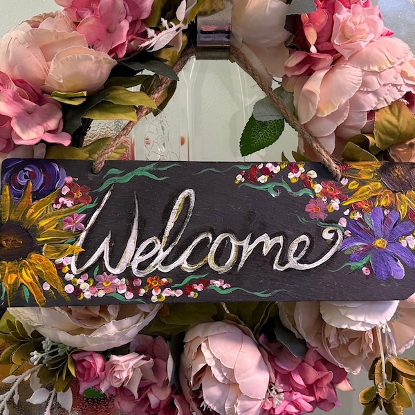 Outdoor Slate Hanging Welcome Sign - Etsy