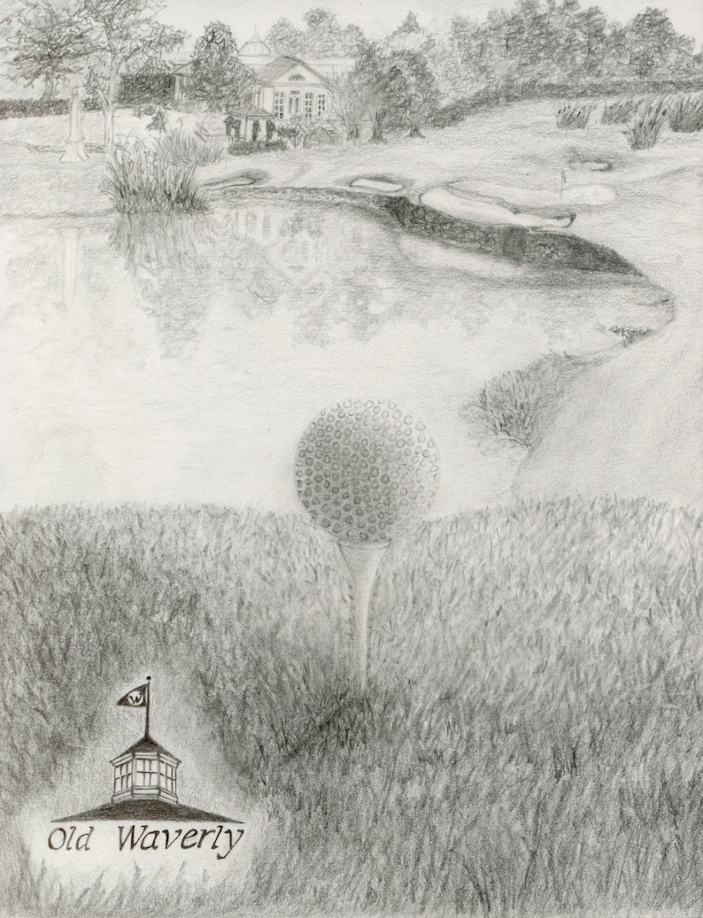 Old Waverly Golf Course - Pencil Drawing - Etsy