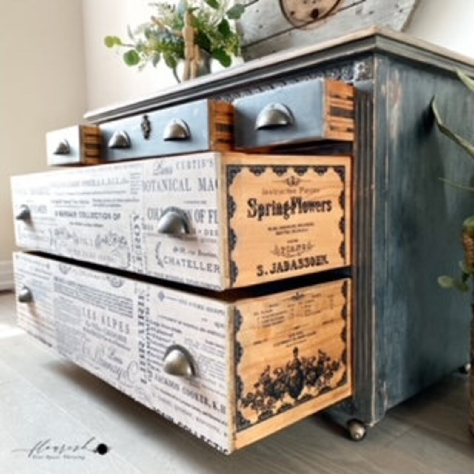 Spring Flowers Redesign With Prima, Furniture Decor Transfers, Rub on ...