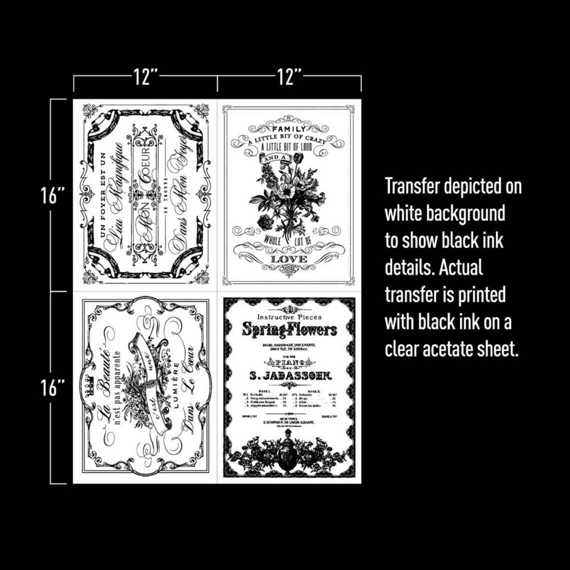 Spring Flowers Redesign With Prima, Furniture Decor Transfers, Rub on ...