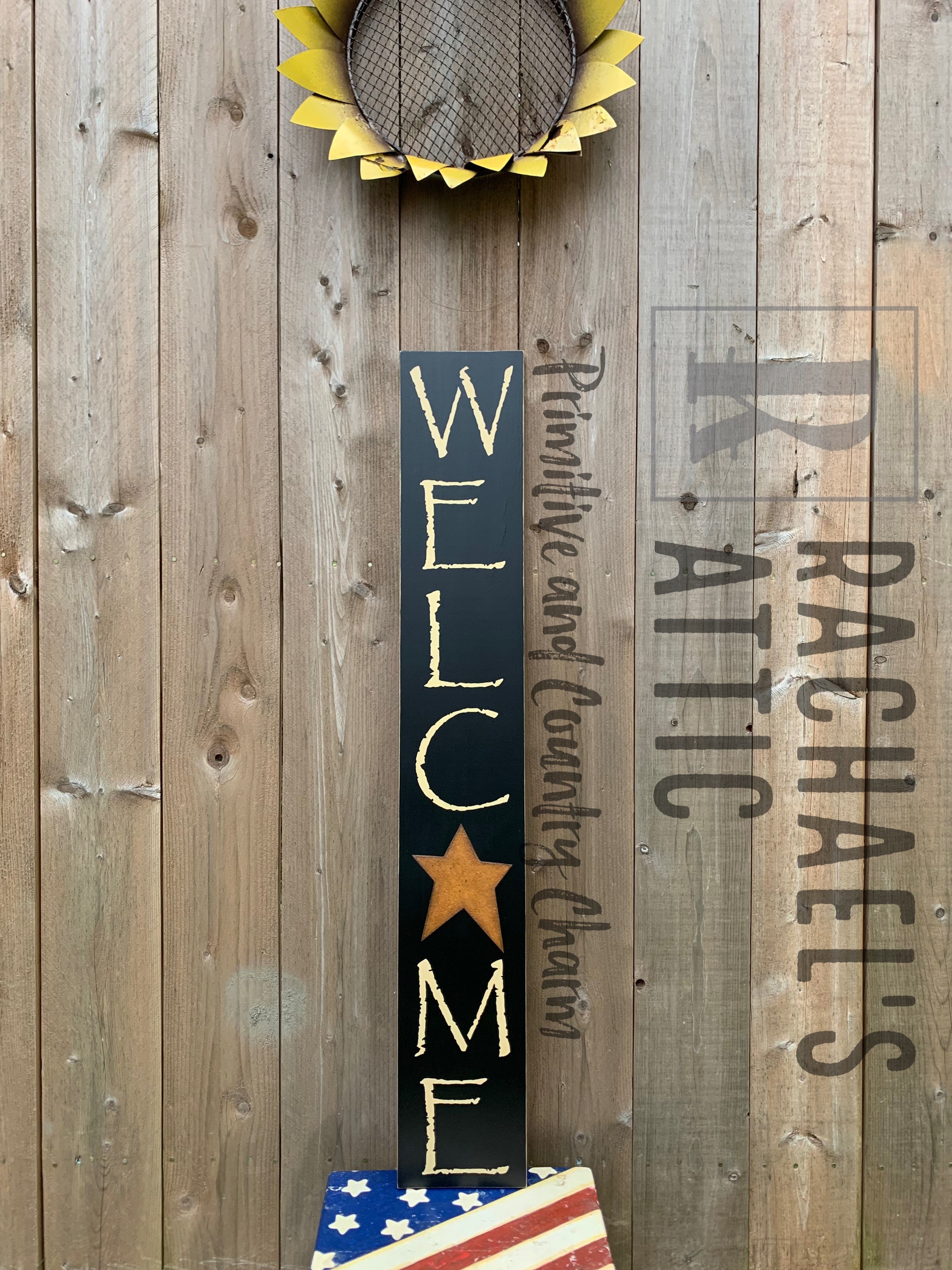 36 Primitive Farmhouse Star Sign Porch Sign Primitive - Etsy
