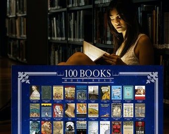 100 Books Poster - Etsy Australia