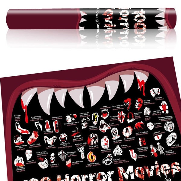100 Horror Movies Poster - Etsy