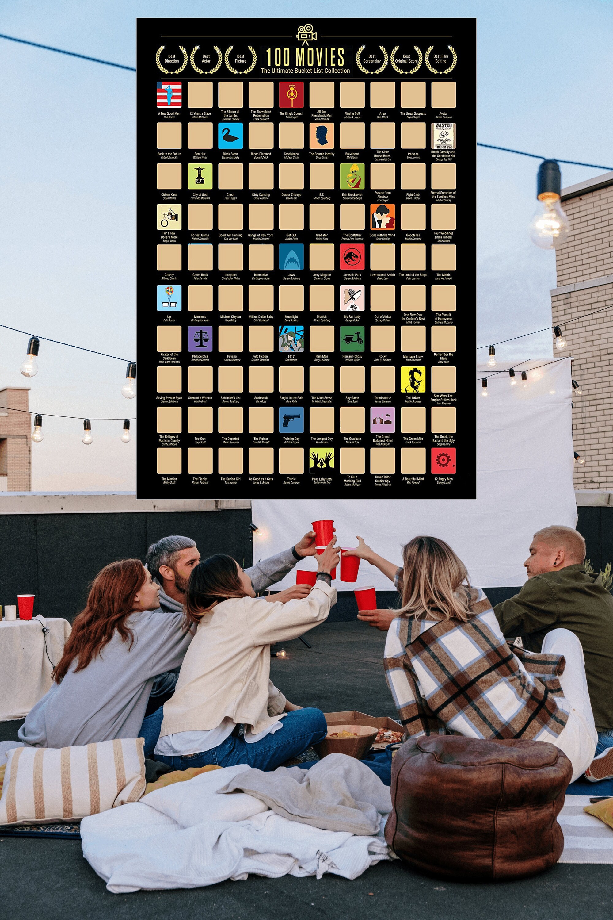 Top 100 Movies Scratch off Poster Map Scratch Off - Etsy Canada