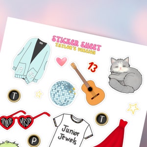 Taylor Swift Icons Sticker Sheet Cute Sticker Set for Swifties Sticker ...