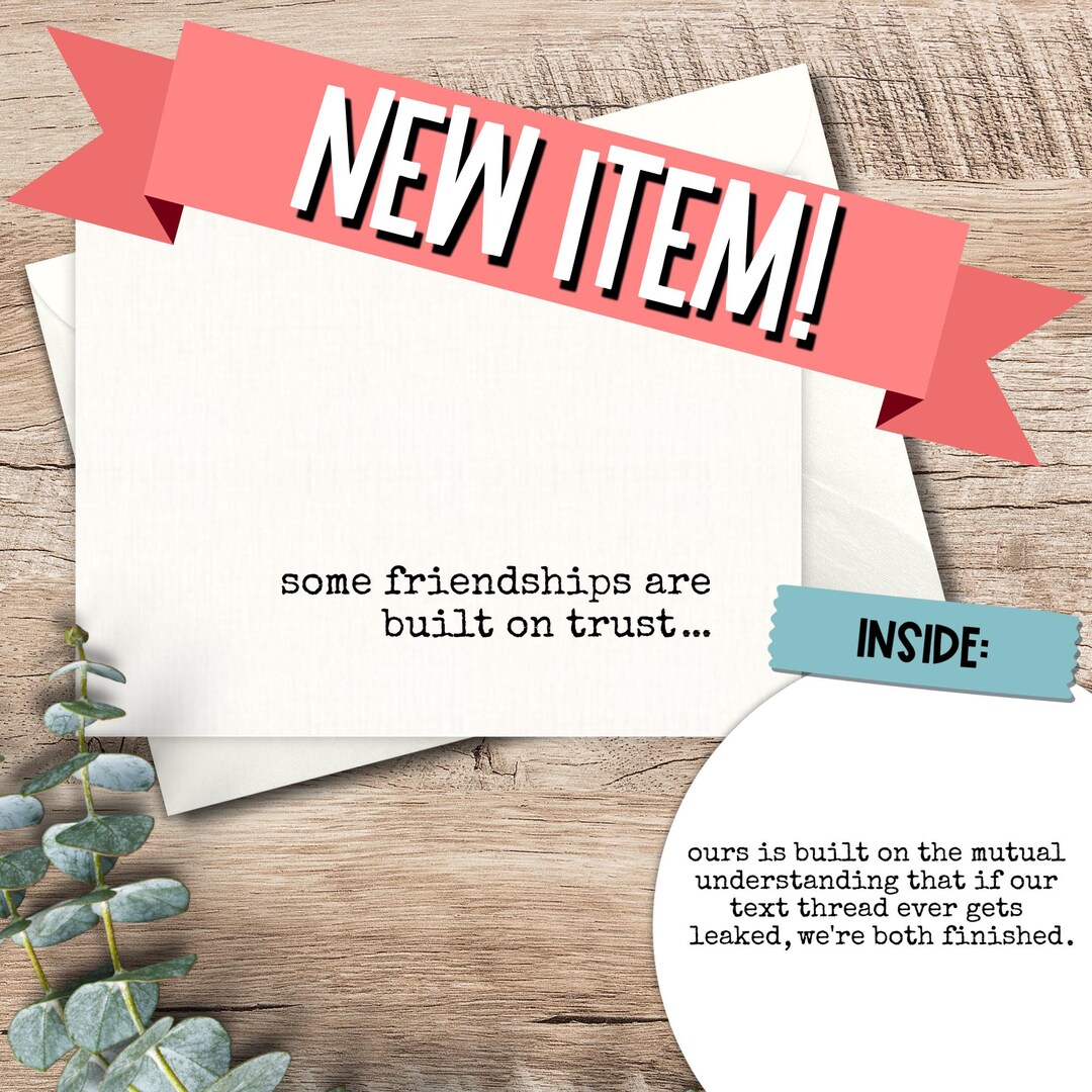 Funny Text Thread Friendship Card: Snarky Group Chat Humor - Etsy