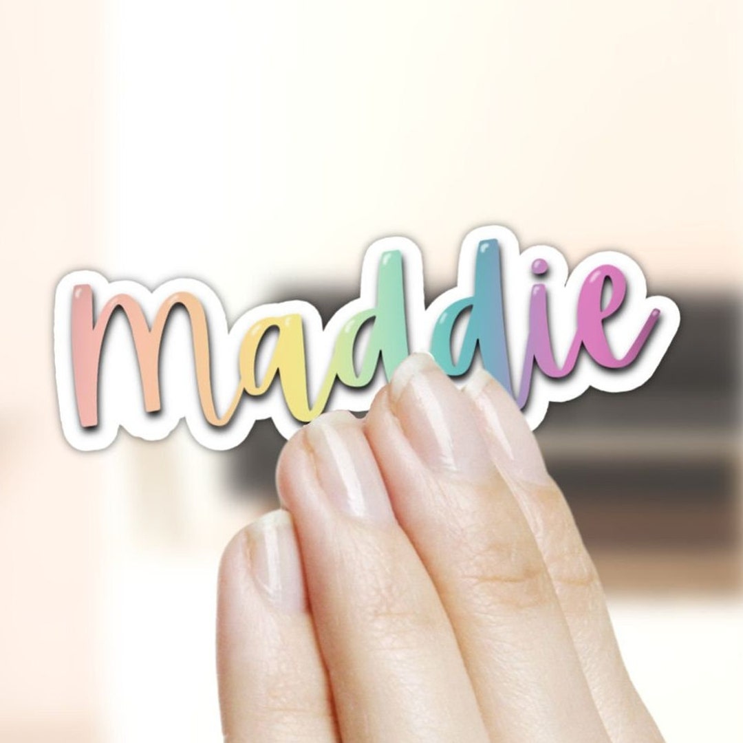 Custom Pastel Rainbow Name Sticker: Personalized Vinyl Decal - Etsy