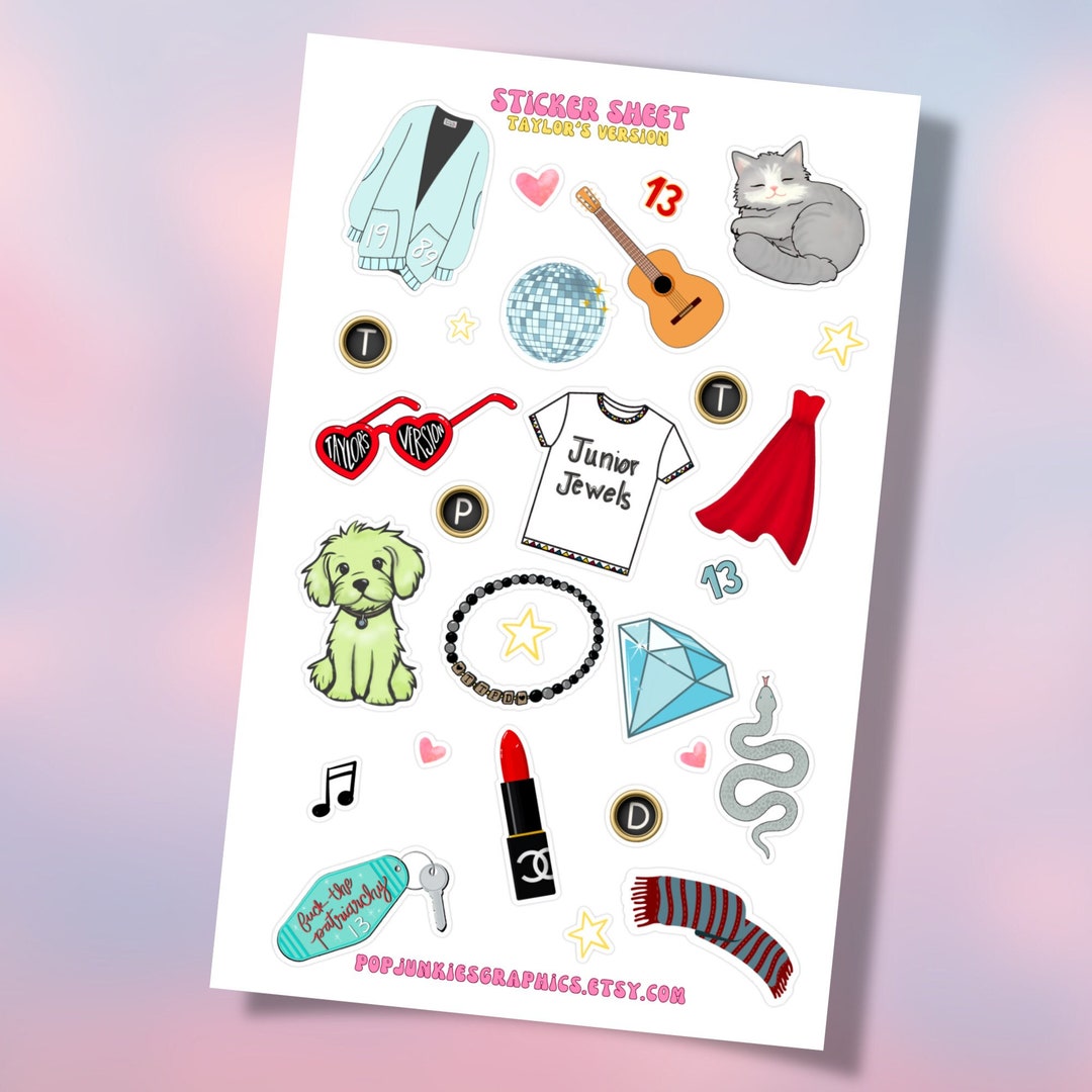 Taylor Swift Icons Sticker Sheet Cute Sticker Set for Swifties Sticker ...