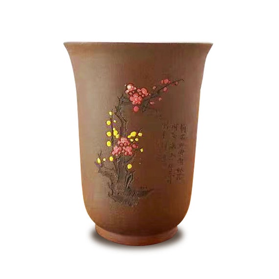 Purple Sand Zisha Flower Gold Clock Pot With Holes Orchid Pot - Etsy